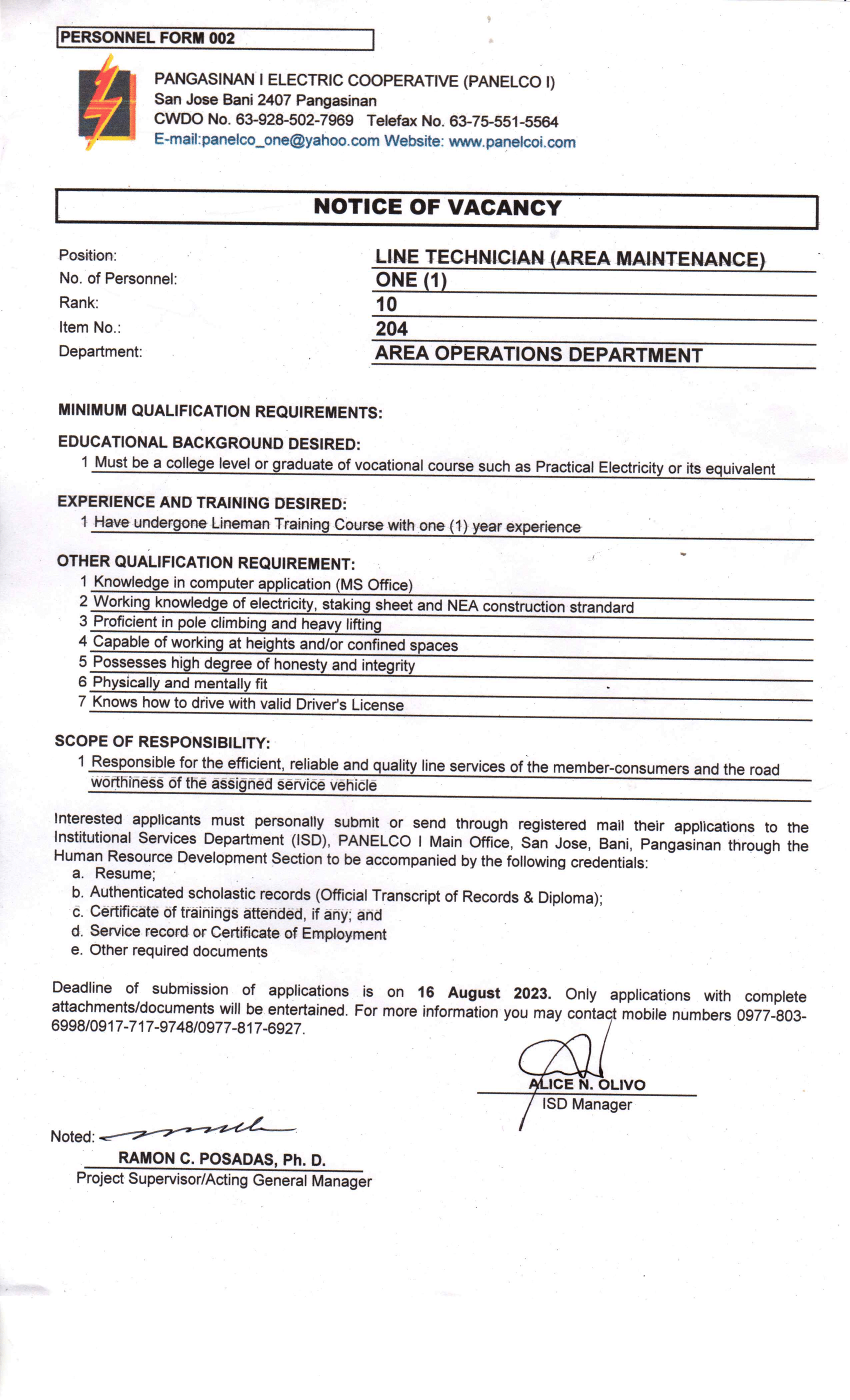 PANELCO I - Official Website